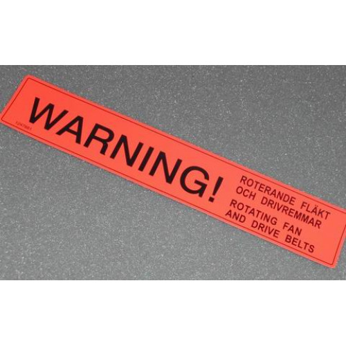 Sticker WARNING rotating fan Volvo 240 waarschuwing draaiende koelvin